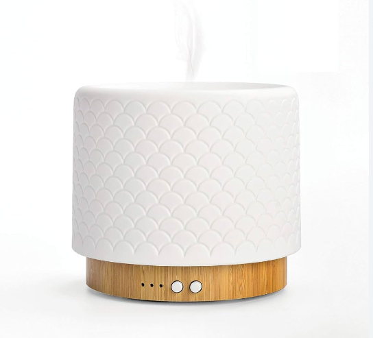 White Ceramic Bamboo Base Diffuser 280ml | I Am Aromatics